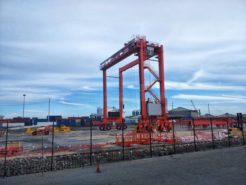 10 June 2018-Dockside Crane Working at BMT Port, Thaliand Editorial ...