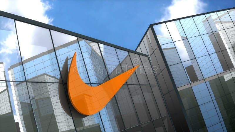 Editorial, NIKE Logo on Glass Building. Stock Video - Video of ...