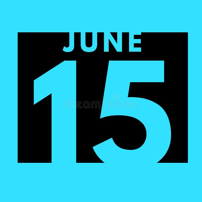 June 15 . Flat daily Calendar Icon .date ,day, Month Stock Illustration ...