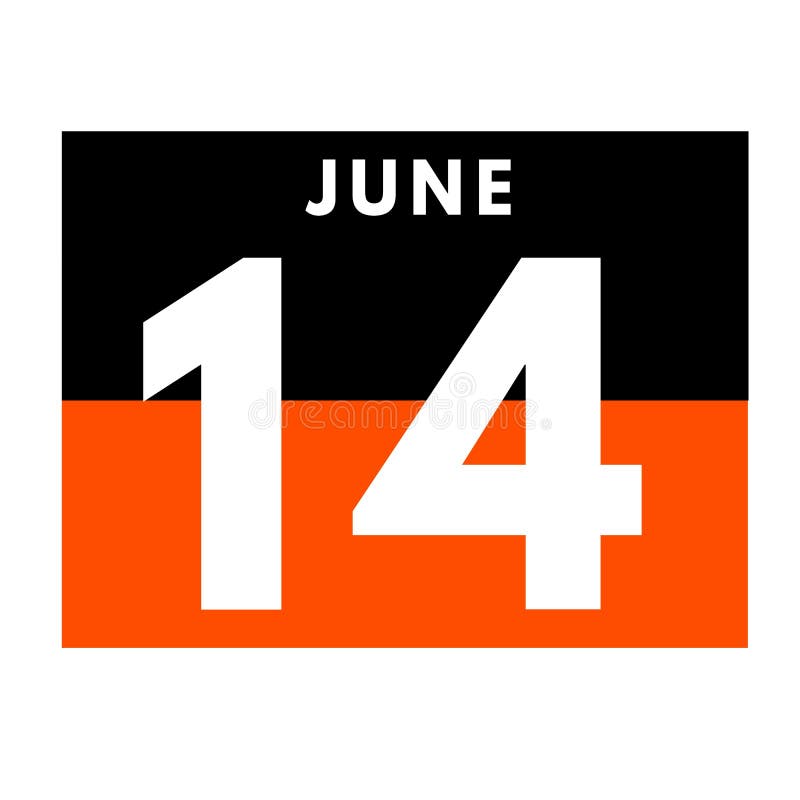 June 14 . Flat daily Calendar Icon .date ,day, Month Stock Illustration ...