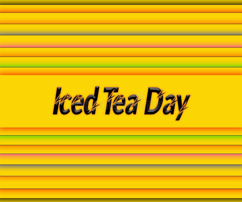 June, Iced Tea Day, Black Text Effect on Yellow Background Stock ...