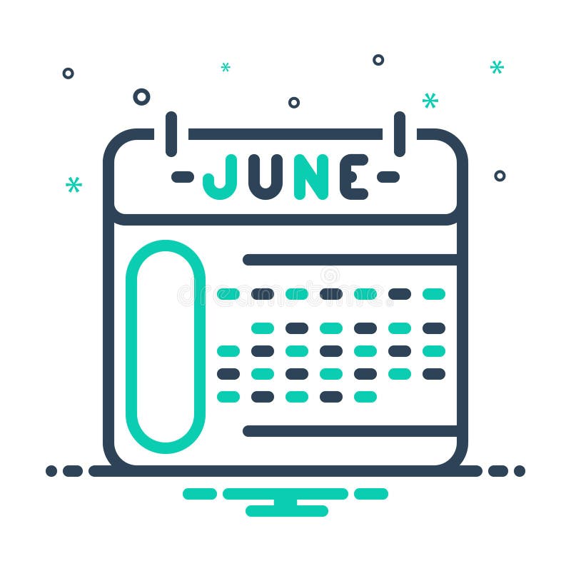Mix Icon for June, Deadline and Date Book Stock Vector - Illustration ...