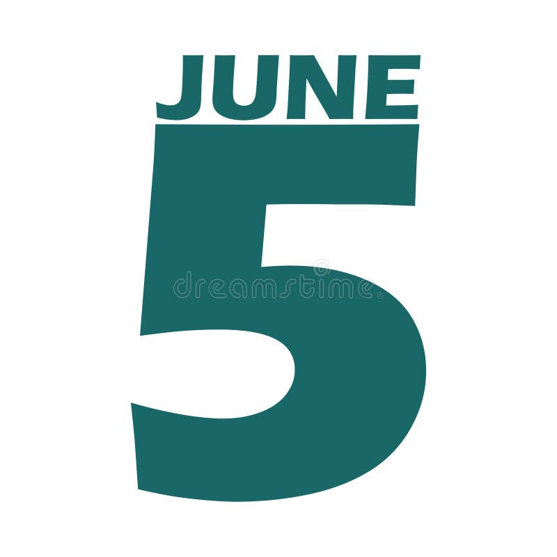June 5 Icon on a White Background. Vector Illustration Stock ...