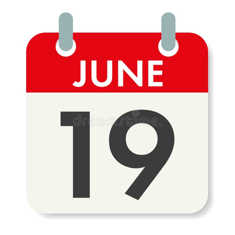 JUNE 19. Juneteenth. Calendar Sheet. Holiday Date Stock Illustration ...