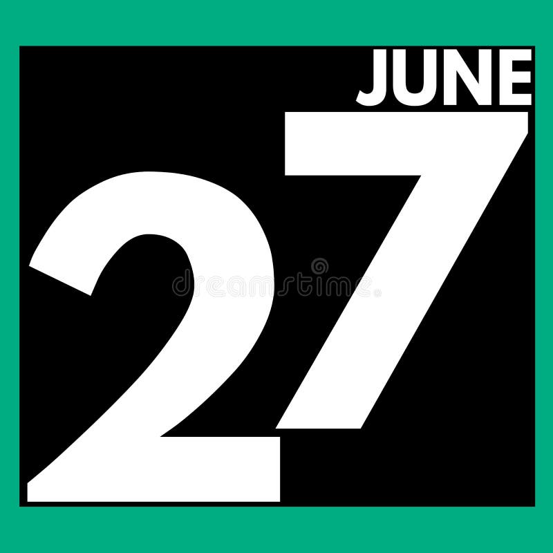 June 27 . Modern daily Calendar Icon .date ,day, Month Stock ...