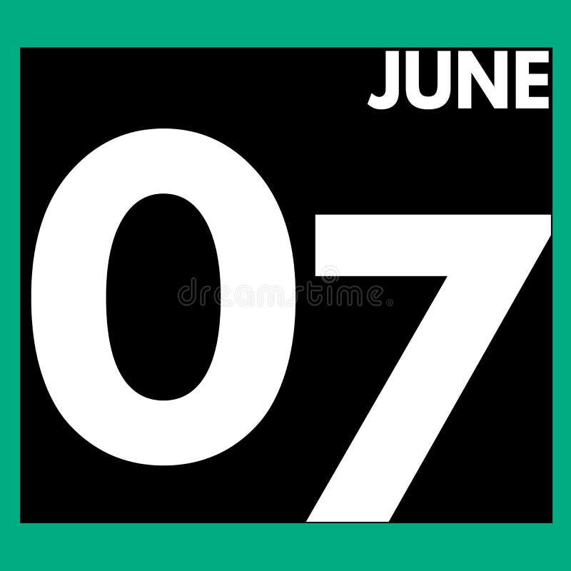 June 7 . Modern daily Calendar Icon .date ,day, Month Stock ...