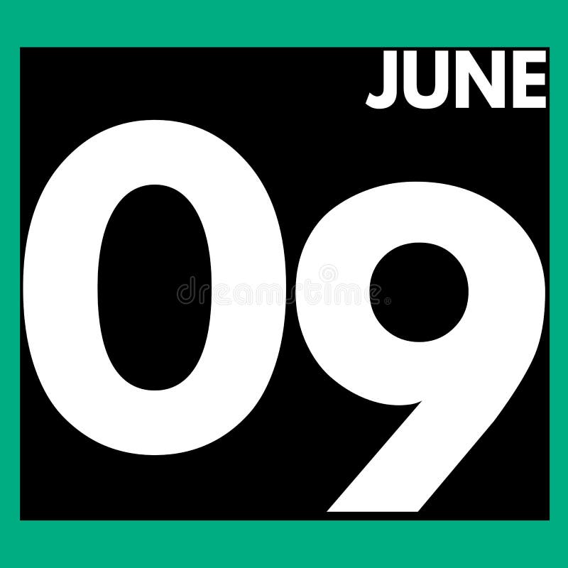 June 9 . Modern daily Calendar Icon .date ,day, Month Stock ...