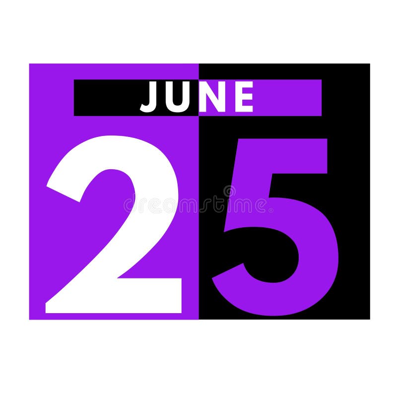 June 25 . Modern daily Calendar Icon .date ,day, Month Stock ...