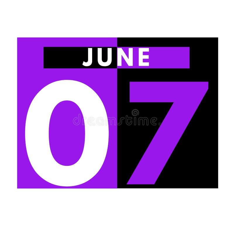 June 7 . Modern daily Calendar Icon .date ,day, Month Stock ...