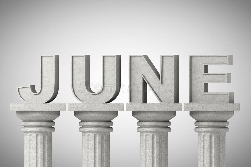 June Month Name. Handwritten Calligraphic Word. Bold Font. Stock Vector ...