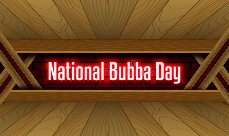 June Month Special Day. National Bubba Day, Neon Text Effect on Bricks ...