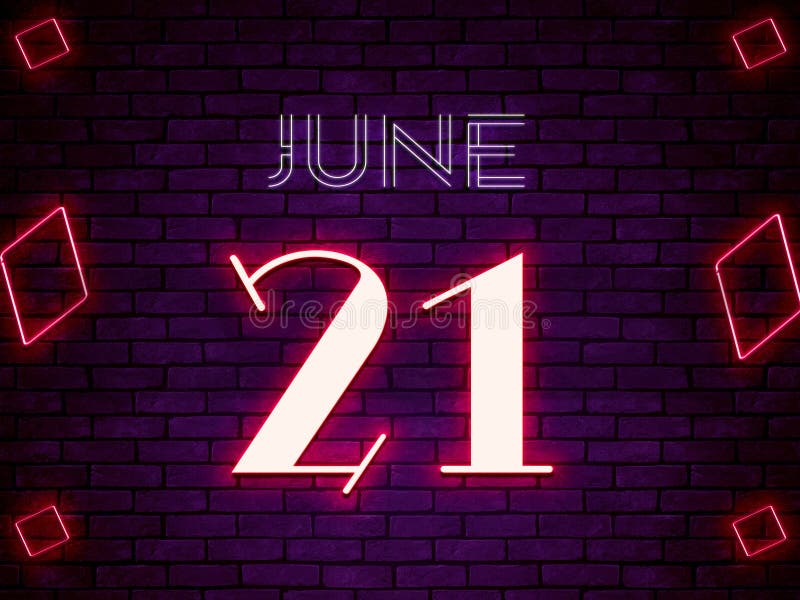 21 June, Monthly Calendar on Bricks Background Stock Illustration ...