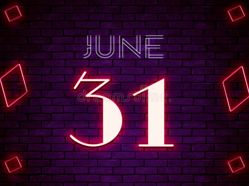 31 June, Monthly Calendar on Bricks Background Stock Illustration ...