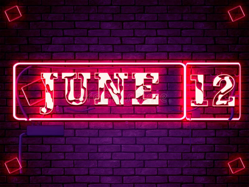 12 June, Monthly Calendar on Bricks Background Stock Illustration ...
