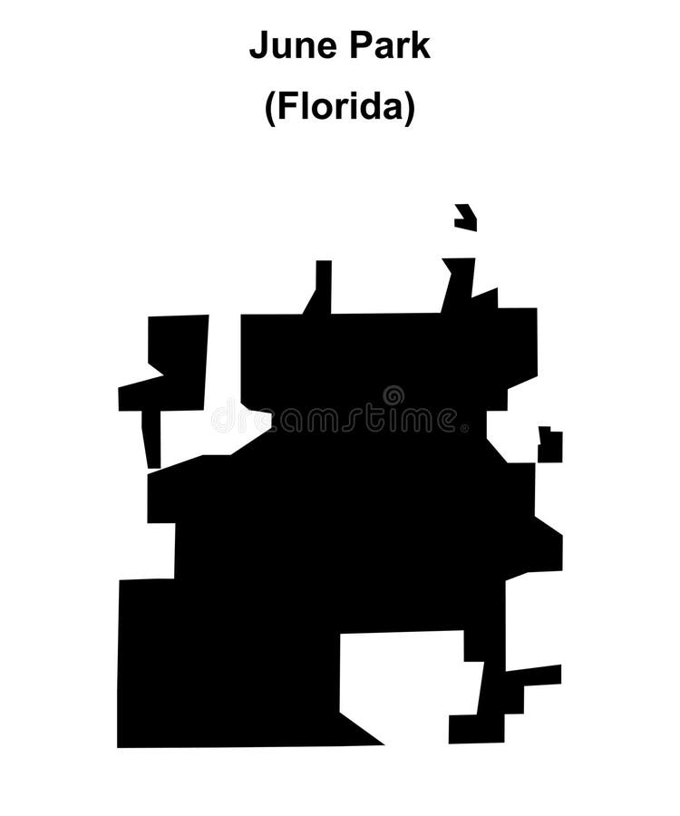 June Park outline map stock vector. Illustration of blank - 386149336