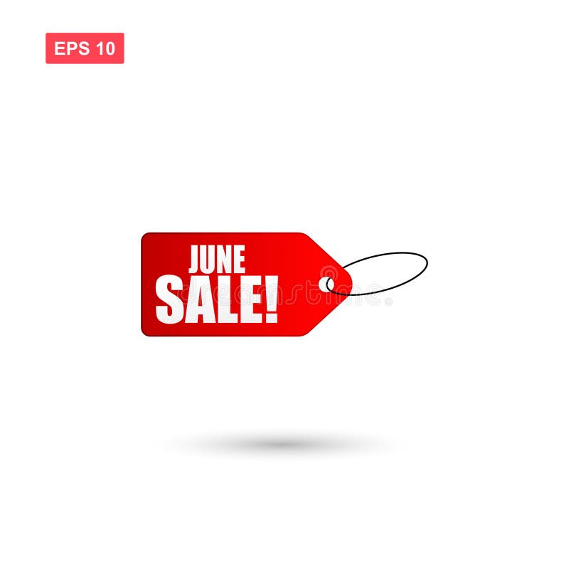 June Sale Tag Vector Isolated Stock Vector - Illustration of black ...