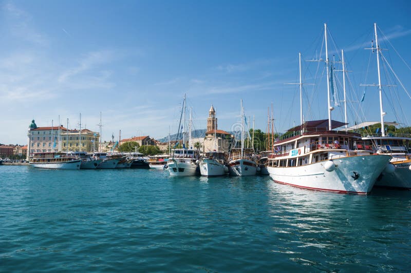 Yacht marina in Split. editorial photography. Image of europe - 180725377