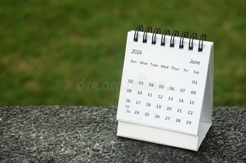 June 2024 Table Calendar with Customizable Space for Text. Copy Space ...