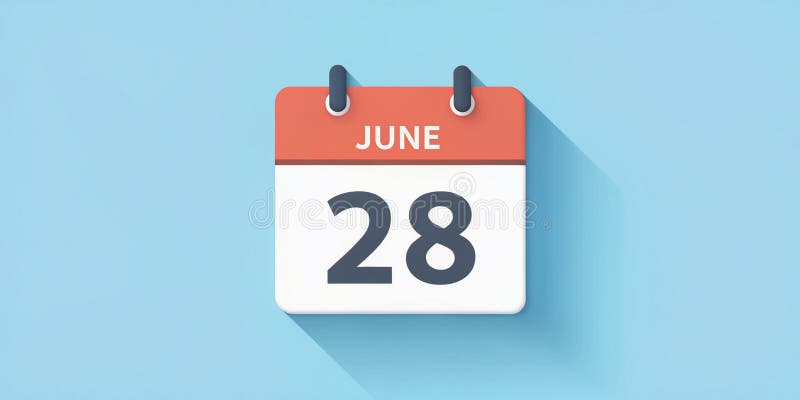 June 28th daily Planner a Flat Design Calendar Reminder for Effective ...