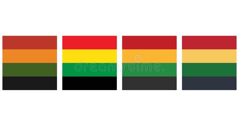 Four Styles of Flags for Juneteenth Stock Illustration - Illustration ...
