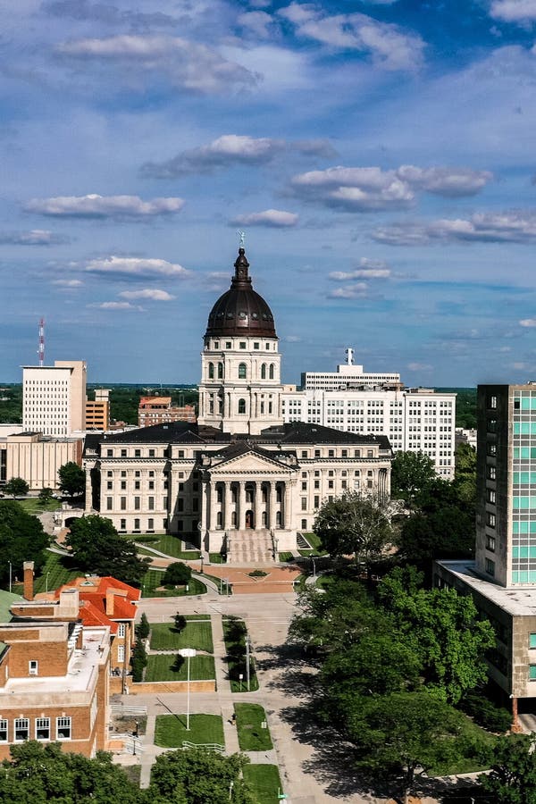 Topeka Capitol Building West Stock Image - Image of april, government ...