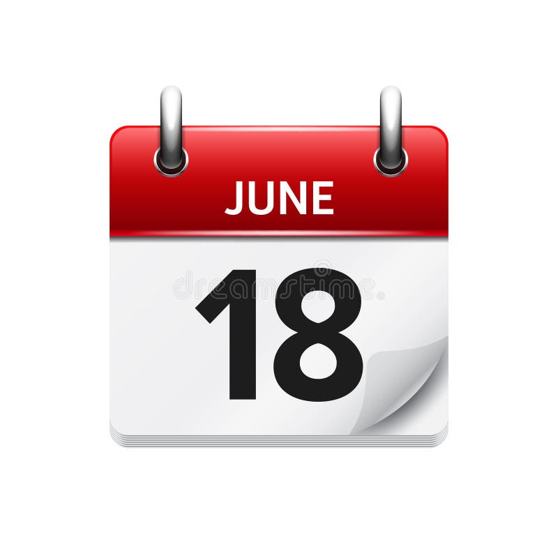 June 18. Vector Flat daily Calendar Icon. Date and Time, Day, Month ... June 18. Vector Flat daily Calendar Icon. Date and Time, Day, Month ...