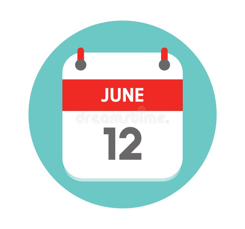 June 12. Vector Flat daily Calendar Icon. Date and Time, Day, Month ... June 12. Vector Flat daily Calendar Icon. Date and Time, Day, Month ...