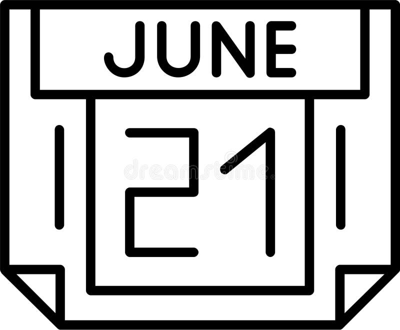 21 June Vector Icon Design stock illustration. Illustration of calendar ...
