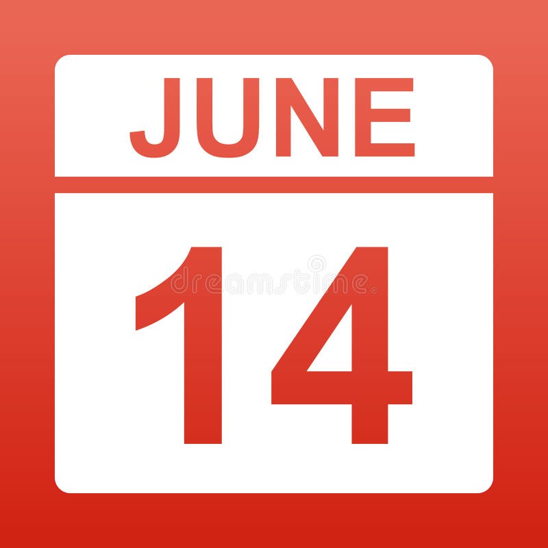 June 14 . Vector Flat Daily Calendar Icon. Date And Time, Day, Month ... June 14 . Vector Flat Daily Calendar Icon. Date And Time, Day, Month ...
