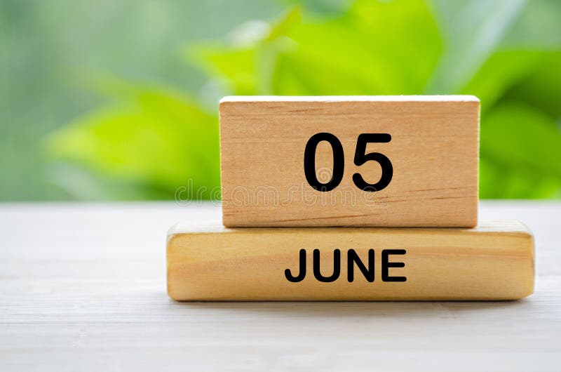 5 June Wooden Calendar with Customizable Space for Text or Ideas. June ...