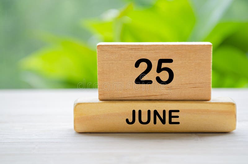 25 June Wooden Calendar with Customizable Space for Text or Ideas. June ...