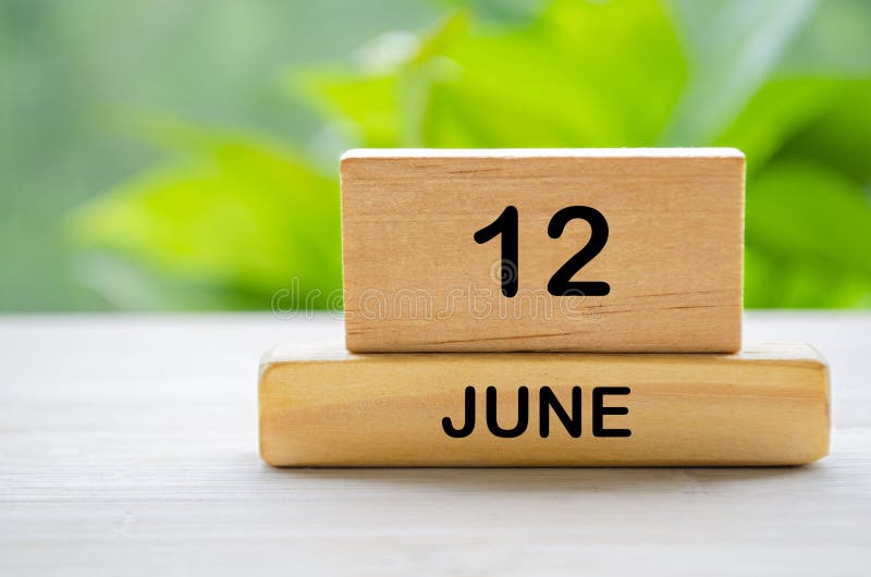 12 June Wooden Calendar with Customizable Space for Text or Ideas. June ...