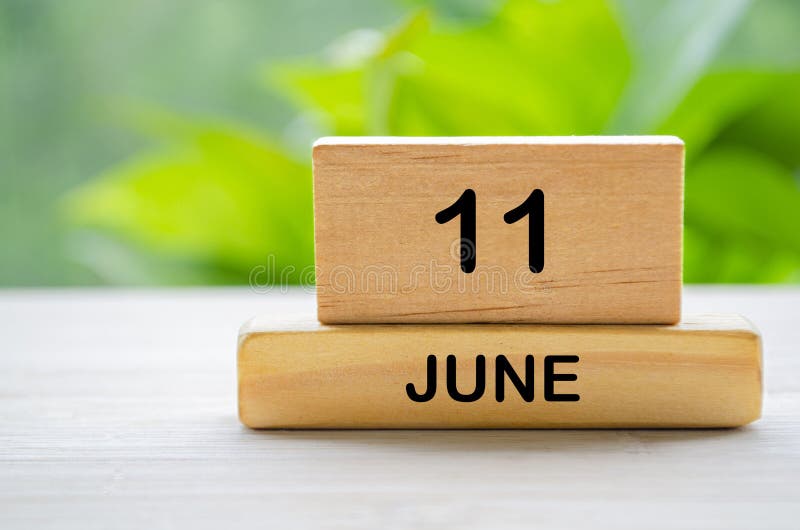 11 June Wooden Calendar with Customizable Space for Text or Ideas. June ...