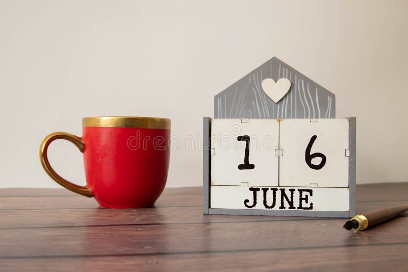 June wooden blocks stock image. Image of month, june - 150693179