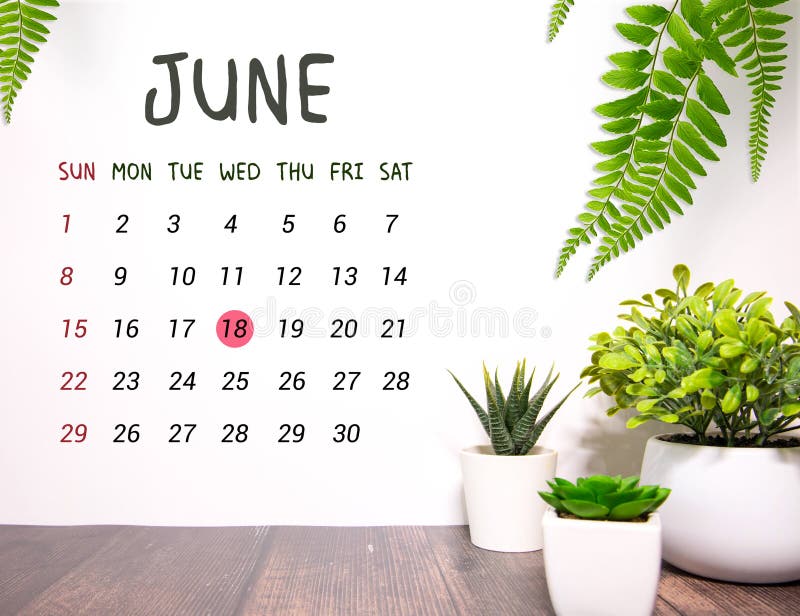18 June Wooden Calendar with Customizable Space for Text or Ideas ...