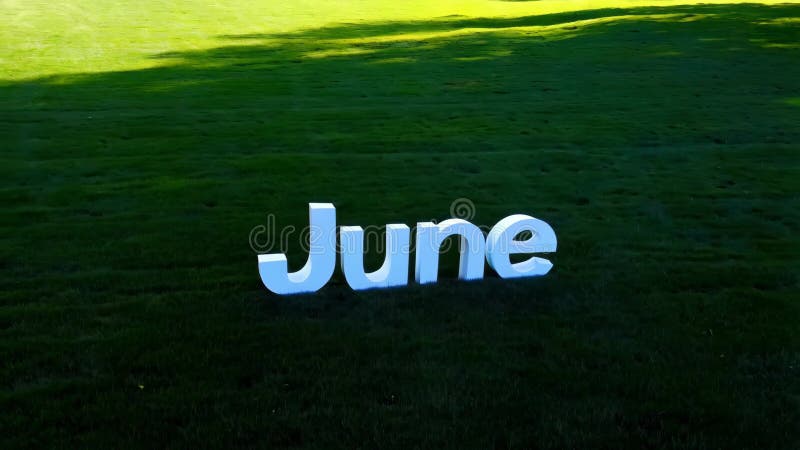 June Word on Green Grass Repeating Pattern Stock Video - Video of field ...