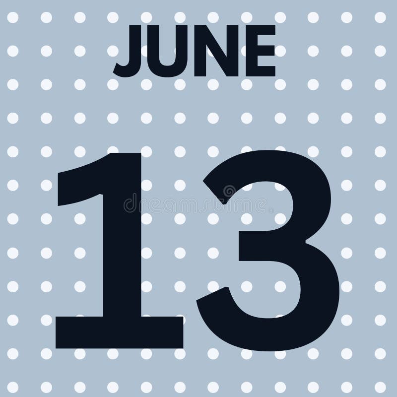 June 13 , Calendar , daily Calendar Icon in Flat Design Style Stock ...