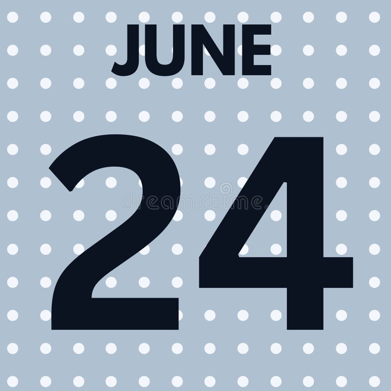 June 24 , Calendar , daily Calendar Icon in Flat Design Style Stock ...