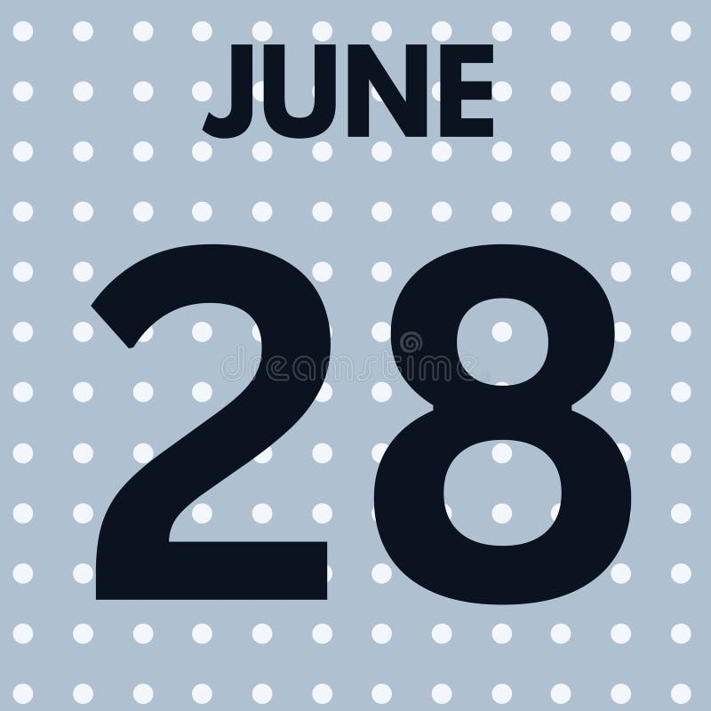 June 28 , Calendar , daily Calendar Icon in Flat Design Style Stock ...
