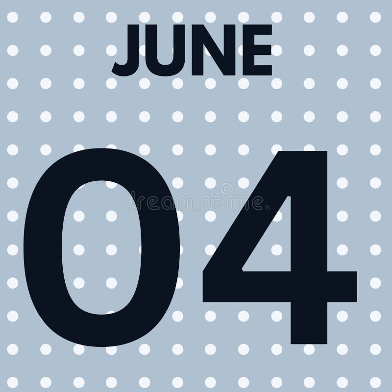 June 4 , Calendar , daily Calendar Icon in Flat Design Style Stock ...