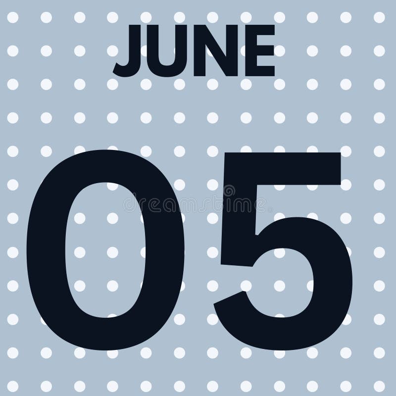 June 5 , Calendar , daily Calendar Icon in Flat Design Style Stock ...