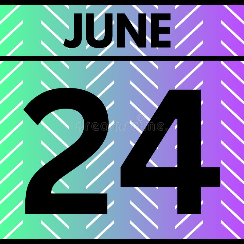 June 24 , Calendar , daily Calendar Icon in Flat Design Style Stock ...