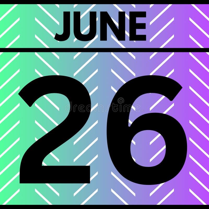 June 26 , Calendar , daily Calendar Icon in Flat Design Style Stock ...