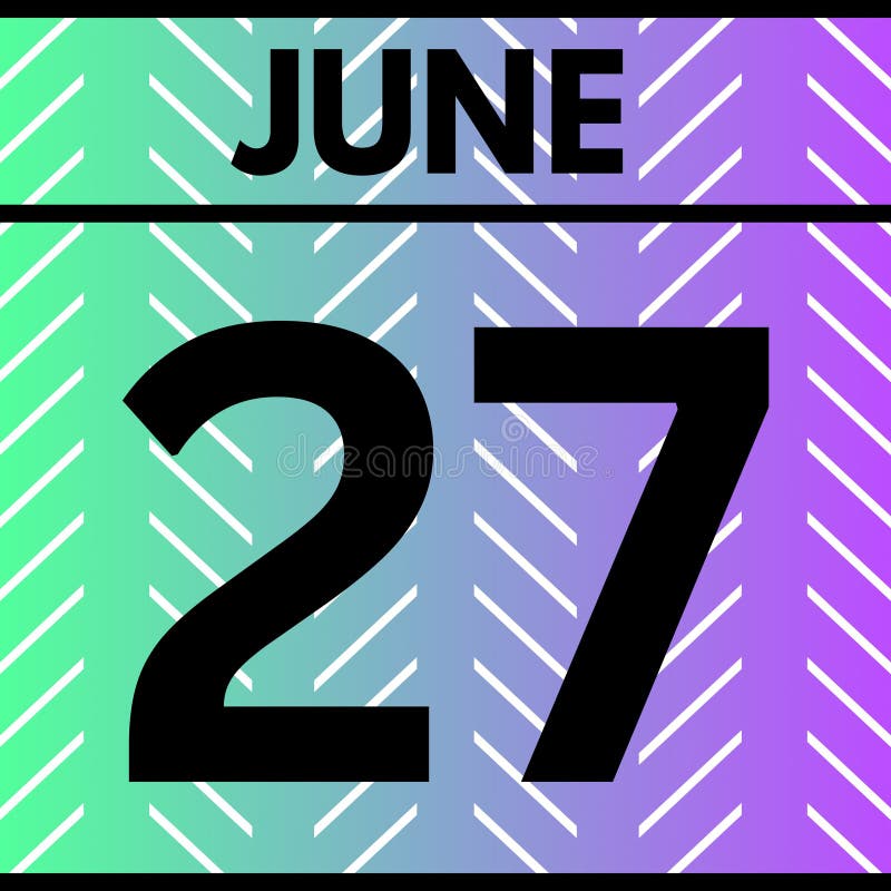 June 27 , Calendar , daily Calendar Icon in Flat Design Style Stock ...