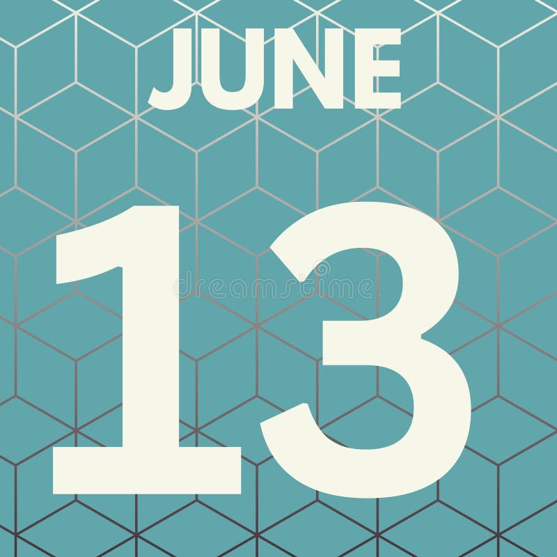 June 13 , Calendar , daily Calendar Icon in Flat Design Style Stock ...