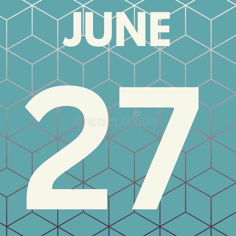 June 27 , Calendar , daily Calendar Icon in Flat Design Style Stock ...