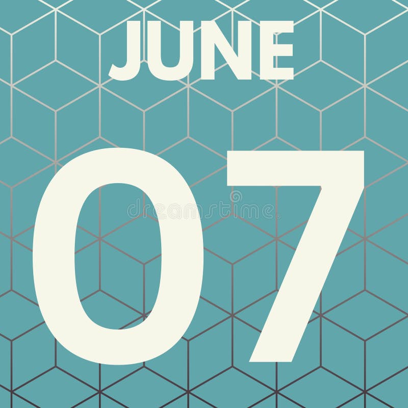 June 7 , Calendar , daily Calendar Icon in Flat Design Style Stock ...