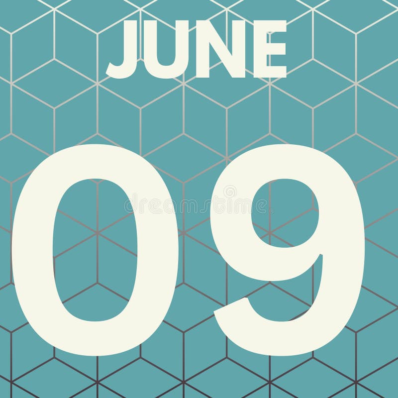 June 9 , Calendar , daily Calendar Icon in Flat Design Style Stock ...