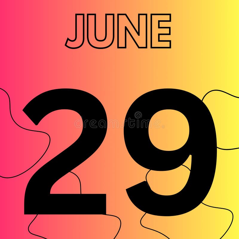 June 29 , Calendar , daily Calendar Icon in Flat Design Style Stock ...