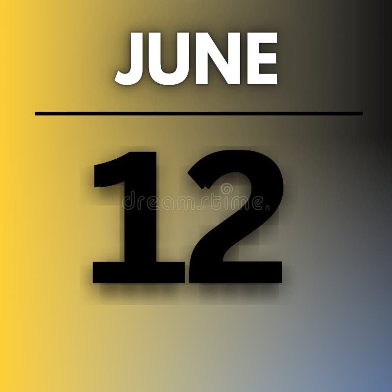 June 12 , Calendar , daily Calendar Icon in Flat Design Style Stock ...